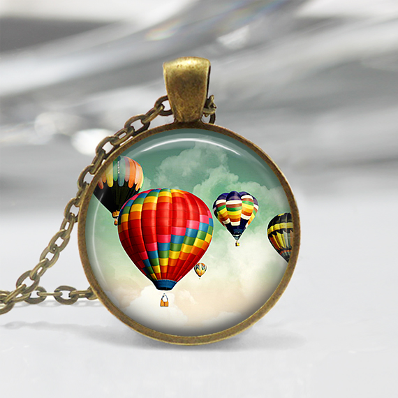 Air Balloon Pendant,glass Art Pendant, Air Balloon Necklace 01 on Luulla